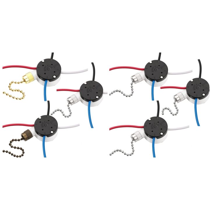 3 Pcs Ze-208S E89885 3 Speed 4 Wire Pull Chain Switch Ceiling Fan Light ...