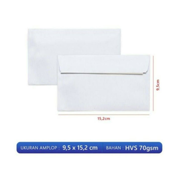 Amplop Putih Isi 20 Pcs Lembar / Ukuran 95 x 152mm Sudah ada Lem ...
