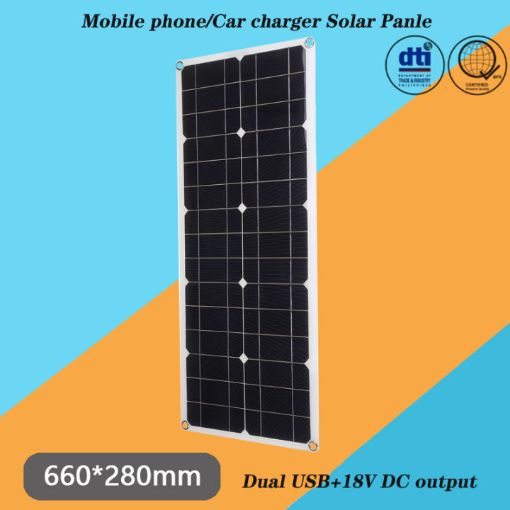 100W 200W 300W Solar Panel Kit Complete 12V USB With 10-100A Controller ...