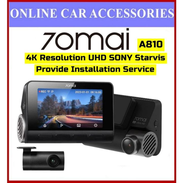 70mai A810 Dash Cam 4K Resolution Sony Starvis Lens Dual Vision Car Recorder with GPS ADAS DVR ...
