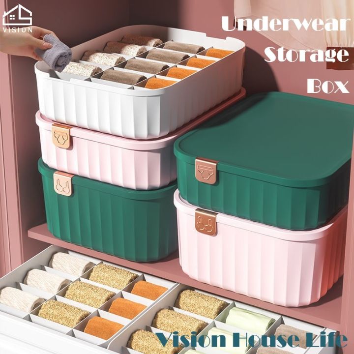 Vision Nordic Underwear Storage Box Stackable Socks Bra Sorting Box ...