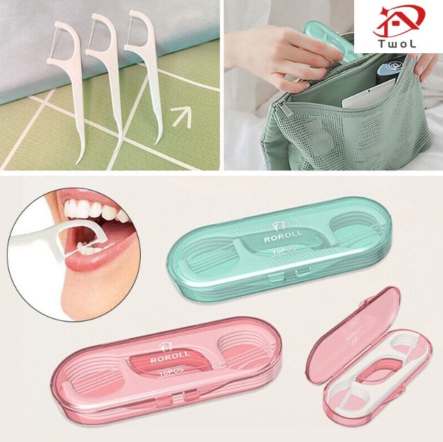 TwoL 10pcs/box Disposable Dental Floss ，portable travel size oral ...