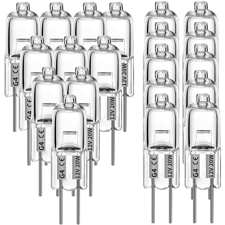 20 Pcs G4 Halogen Bulbs,20W 12V Halogen Light Bulbs 2 Pin Clear Lamp Bulb,for Cooker Lighting ...