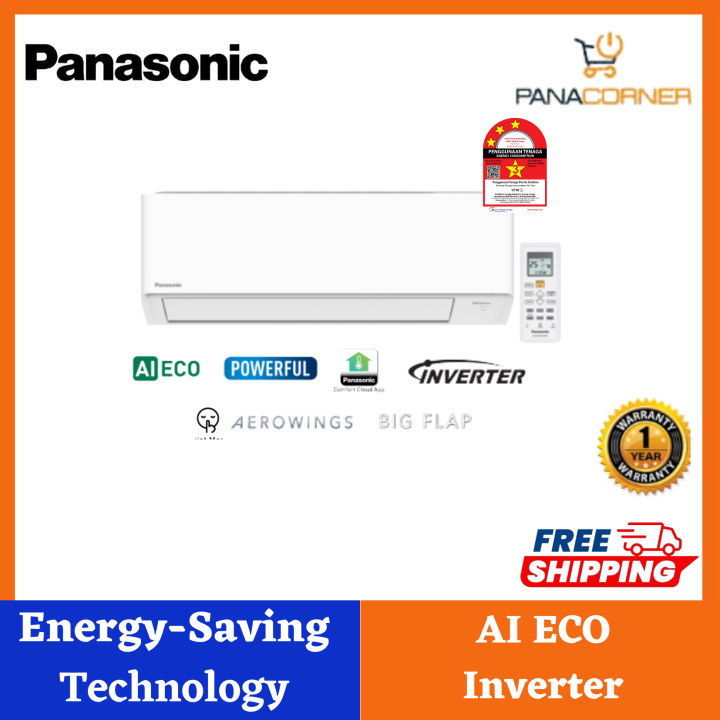 (FREE SHIPPING) Panasonic ECO Inverter YU Series (AKH-1) R32 1.0HP-2.5HP Air Conditioner CS ...