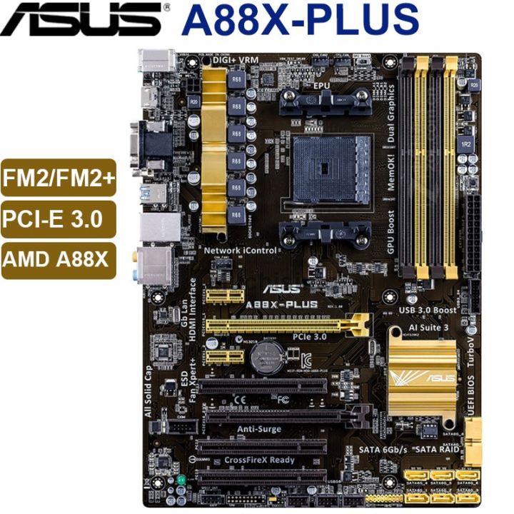 A88X-PLUS Motherboard 100% Original Socket FM2 FM2+ DDR3 64GB SATAIII PCI-E 3.0 For AMD A88 ...