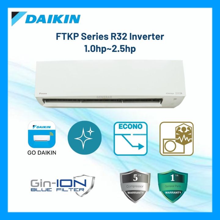 DAIKIN FTKP Series R32 Inverter Air Conditioner 1.0/1.5/2.0/2.5hp | Lazada