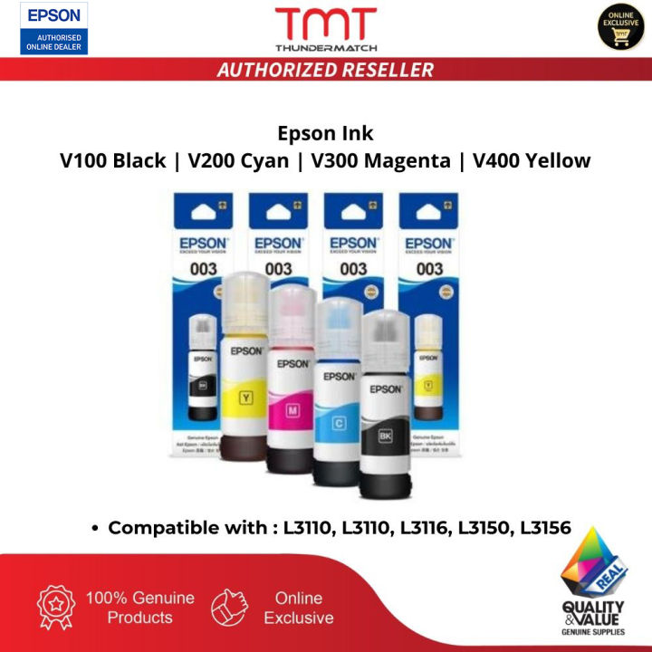 Epson Ink V100 Black / V200 Cyan / V300 Magenta / V400 Yellow | 65ml ...