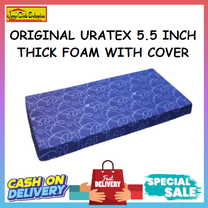 ORIGINAL URATEX 5.5 INCH THICK FOAM WITH COVER/ URATEX MATTRESS/ FOAM ...