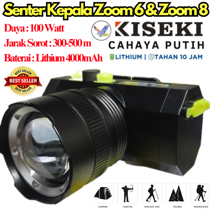 KISEKI SENTER KEPALA ZOOM kiseki CK-ZOOM8 senter kepala super terang ...
