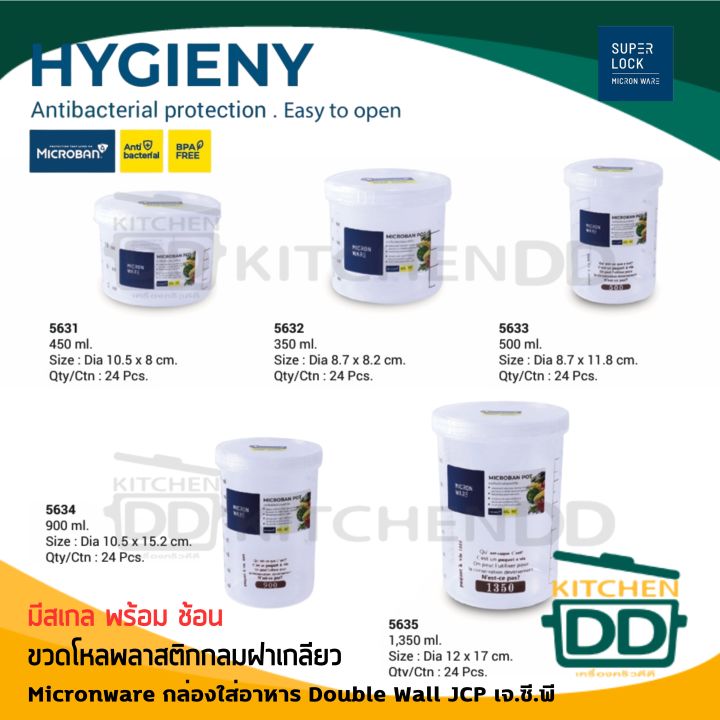 Super Lock Micronware กล่องใส่อาหารพลาสติก โหลเก็บอาหาร มีสเกล Microban ป้องกันแบคทีเรีย ปลอดสาร ...