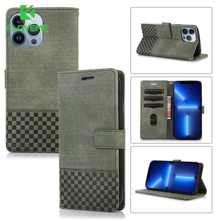 FLOVEME Luxury Magnetic Weave Leather Phone Case For Samsung Galaxy S23 S22 S21 S20 Ultra S23 ...