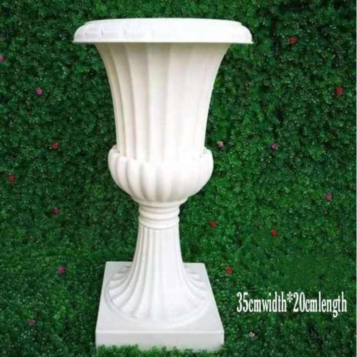 Plastic White Trumpet Vase Roman pot | Lazada PH