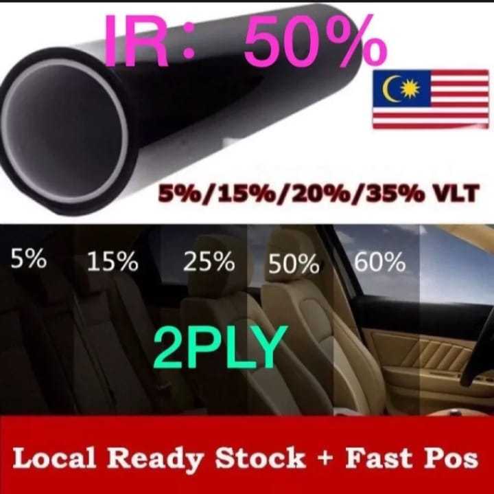 USA Tinted Tahan Panas 1Roll Black 2PLY / 2MIL HD Plus Premium UV 99% ...