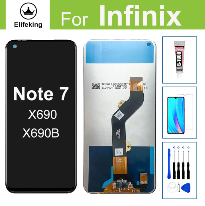 6.95 ''สำหรับ Infinix Note 7 X690ชิ้นส่วนจอสัมผัสแอลซีดีของเครื่องแปลง ...