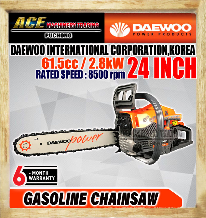 DAEWOO 24" Chain Saw Gasoline Chainsaw 24 inch Heavy Duty 2 Stroke DCS6224T | Lazada