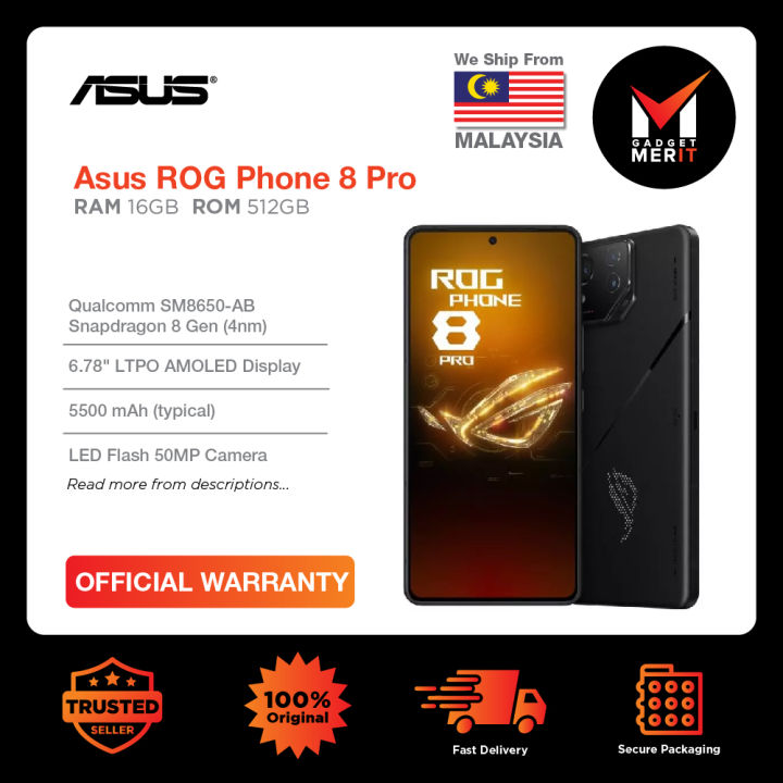 Asus ROG Phone 8 Pro 5G Smartphone | Qualcomm Snapdragon 8 Gen 3 | 6.78 ...