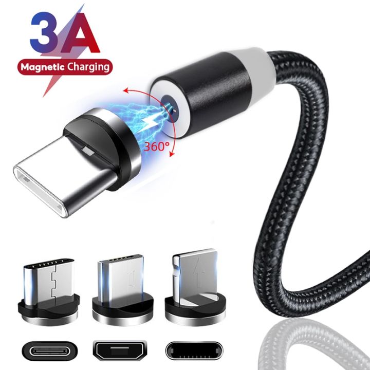 3A Magnetic USB Charger Cable Fast Charging USB Micro Type C Cable ...