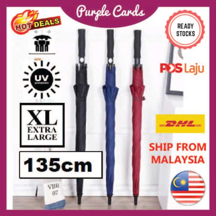 Umbrella / Payung / Auto Open Golf Umbrella 135CM / Payung Besar ...