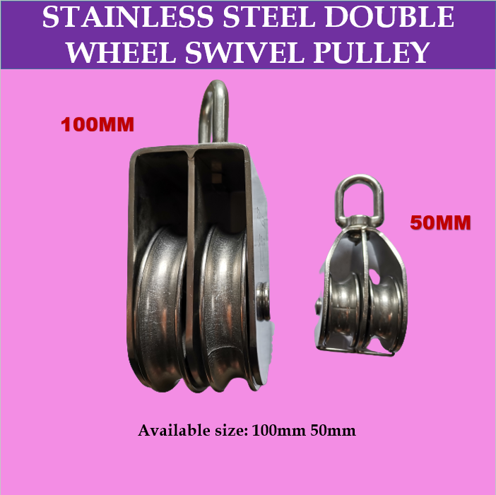 Lifting Equipment Stainless Steel Double Wheel Swivel Pulley M50-M100 ...