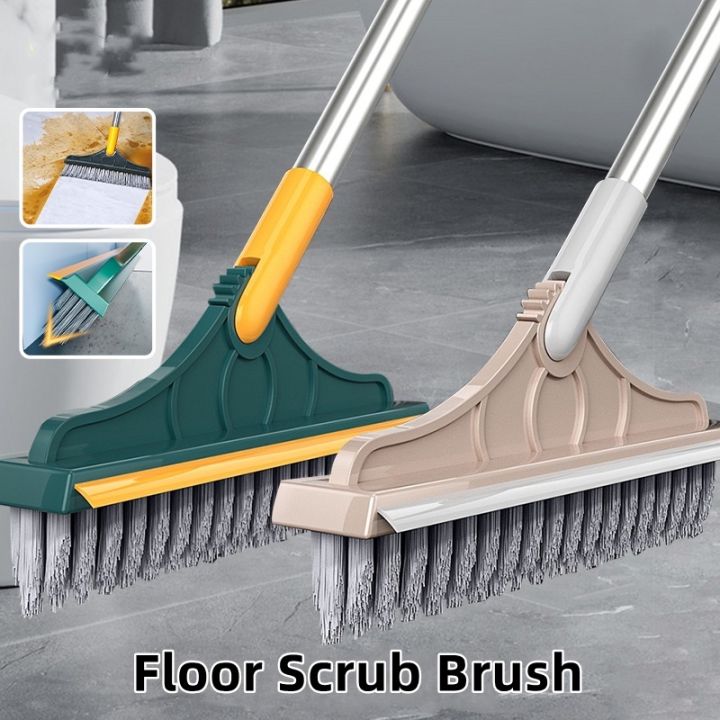2 in1 Rotating Floor Cleaning Brush Scrub Brushes Long Handle For ...