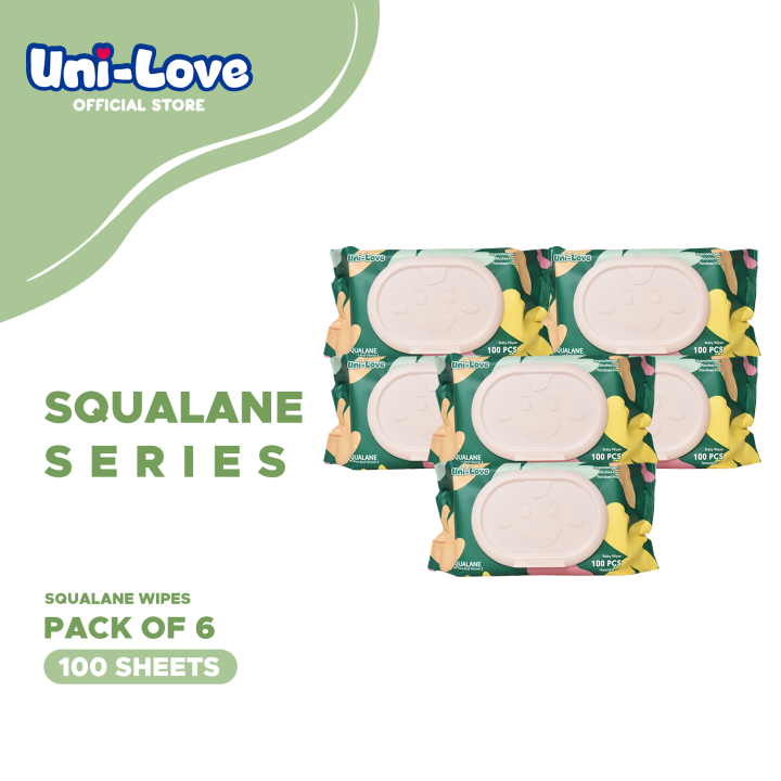 Uni-Love Squalane Wipes 100's Pack of 6 | Lazada PH