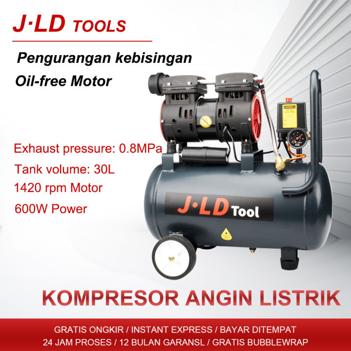 JLD Mesin Kompresor Angin 30L Kompresor Listrik mini lengkap 600W Air ...