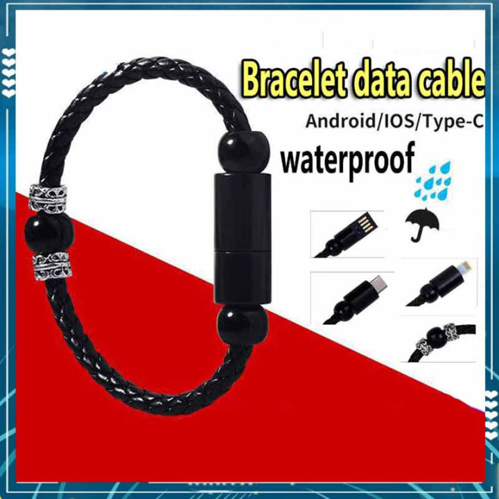 Data Cable Bracelet Fast Charge Cable For IOS Android Type-C Phone USB ...