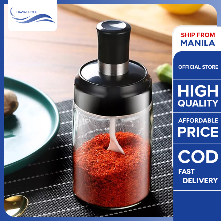 Hawaii Home Glass Jar Spice Containers Condiment Salt Seasoning Storage ...