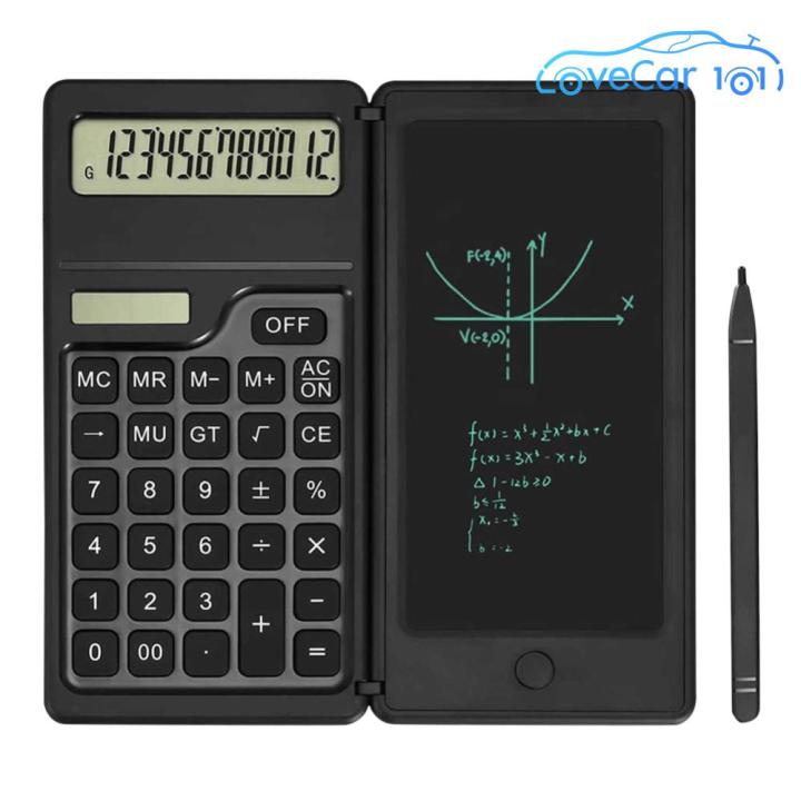 12-Digit Calculator with 6 Inch LCD Writing Tablet Portable Folding ...