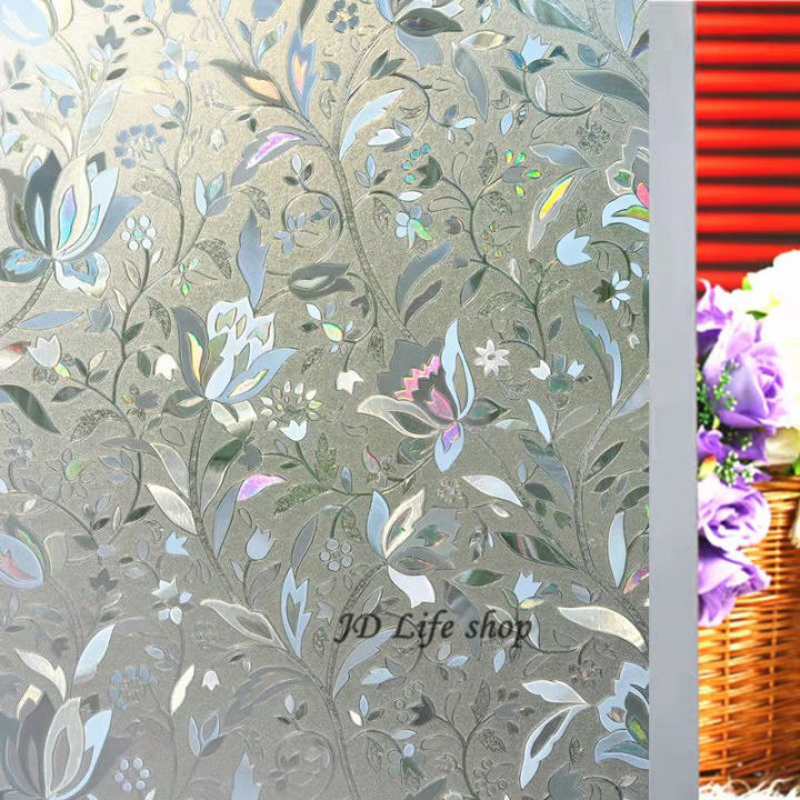 SIZE:45CMX90CM 3D Decorative electrostatic film Removable Window Glass ...
