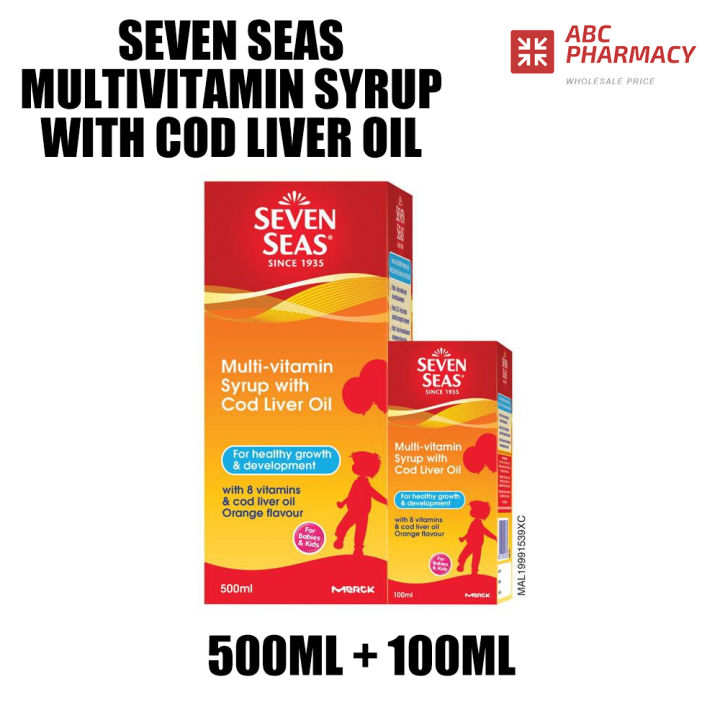 SEVEN SEAS Multivitamin Syrup With Cod Liver Oil For BABIES&KIDS 500 ...