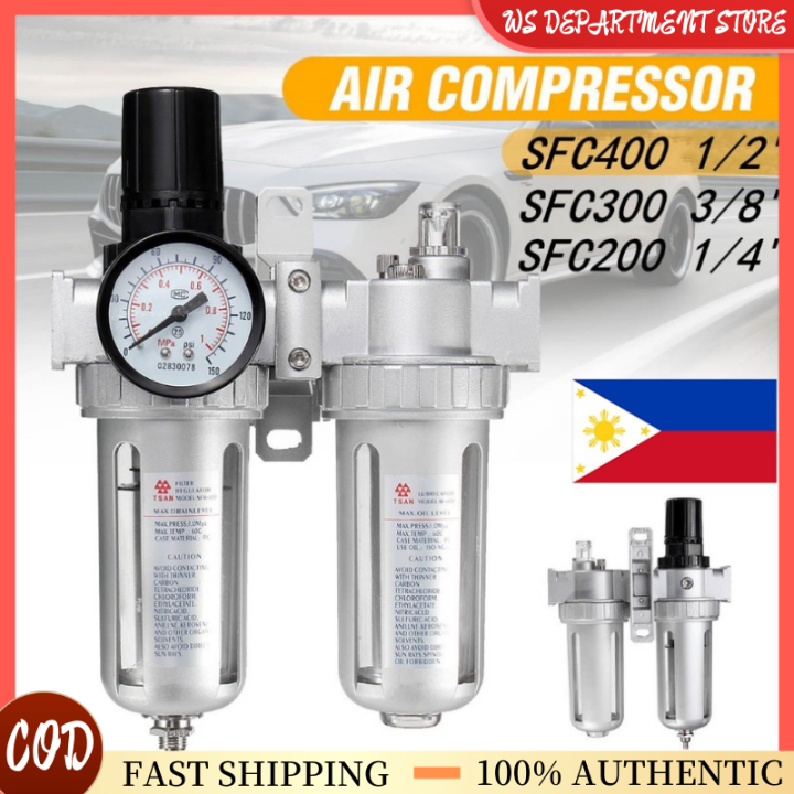 SFC400 1/2 3/8 1/4 Compressor Fuel Oil Water Moisture Trap Filter Air Pressure Compressor Filter ...