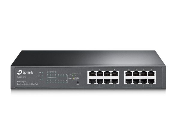 TP-LINK TL-SG1016PE 16-Port Gigabit Easy Smart Switch with 8-Port PoE+ ...
