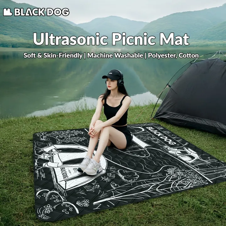 BLACKDOG Ultrasonic Picnic Mat Portable Lightweight Beach Lawn Cushion Aluminum Film Seat Soft ...