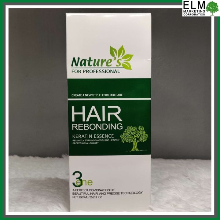 3 in 1 REBONDING Nature's Hair Rebonding with Keratin Essence 1 Liter ...