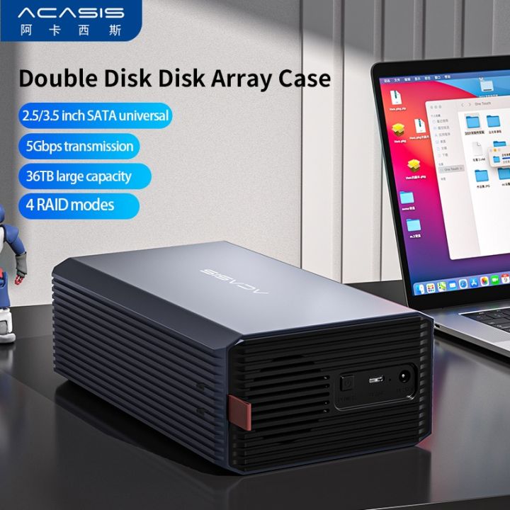 ACASIS 2.5/3.5 Dual Bay SATA To USB 3.0 HDD Enclosure Array Desktop ...