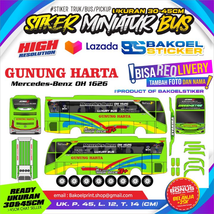 STIKER MINIATUR BUS JB3 UKURAN 30-45CM | Lazada Indonesia