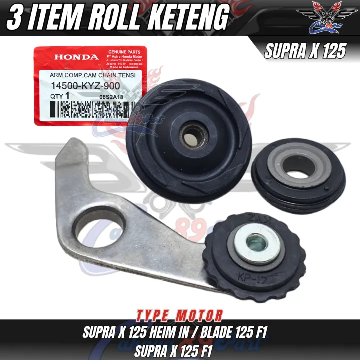 Roll keteng set supra x 125 heim in / rool plat tahanan tensioner rantai keteng supra x 125 heim ...