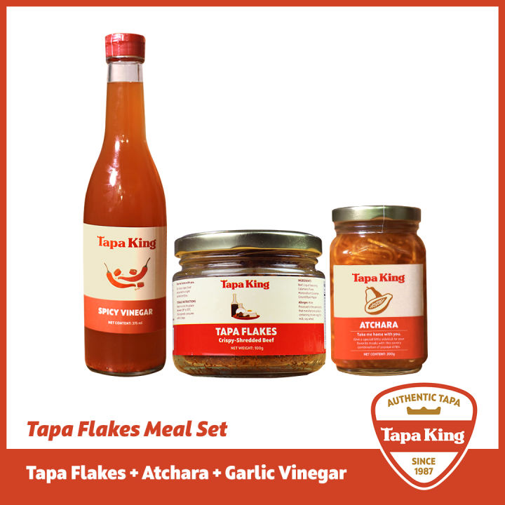 Tapa Flakes Meal Set - RTE Tapa Flakes + Atchara + Spicy Vinegar ...
