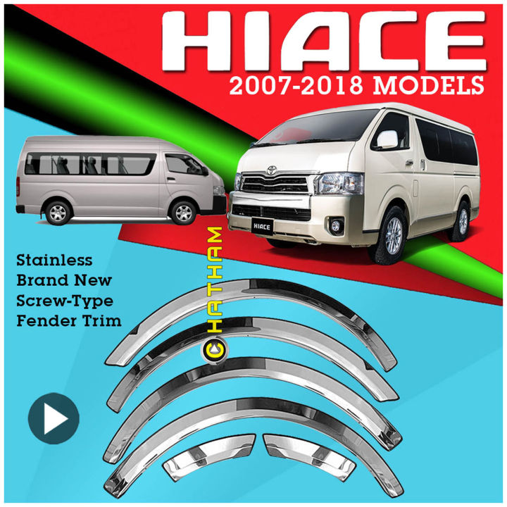 (Chrome) Fender Trim - Toyota Hiace 2007 to 2018 Commuter Grandia ...