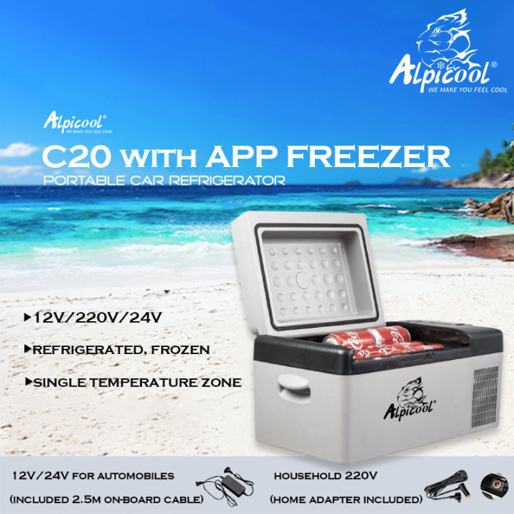 Alpicool C20 Portable Car Freezer,12 Volt Refrigerator, 21 Quart (20 Liter) Fast Cooling 12V Car ...