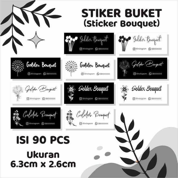 (ISI 90 PCS) Stiker Buket Bunga Label Sticker Bouquet Flower Bisa ...