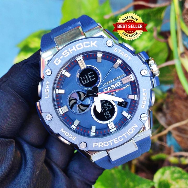Dual Time Men's Watch Orig. G Shock Steel Back HSD-013 Solar 50m (100 ...