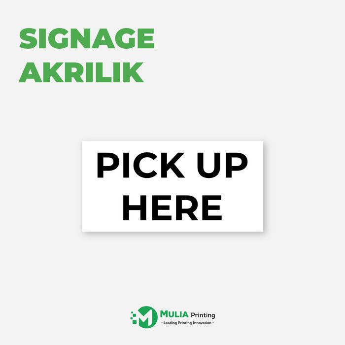 Pickup Disini Sign Board Label Tempel Akrilik Print Papan Nama Ruangan ...