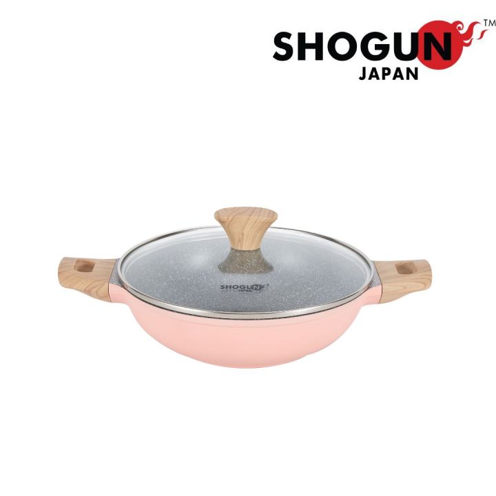 La Gourmet Pink lotus 22cm wok with Lid | Lazada Singapore