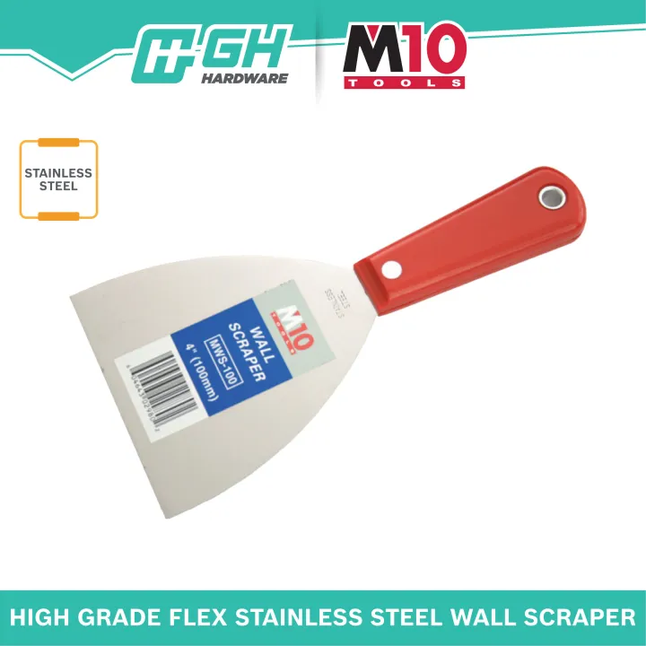 [ GH HARDWARE ] M10 High Grade Flex Stainless Steel Wall Scraper (Red ...