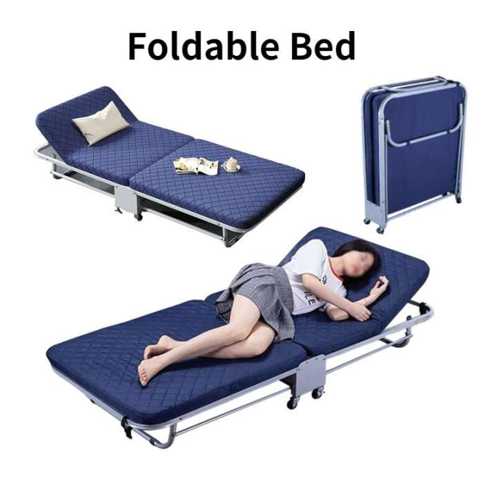 Foldable Bed Reinforced Single Bed Frame Easy Foldable Day Bed Portable ...
