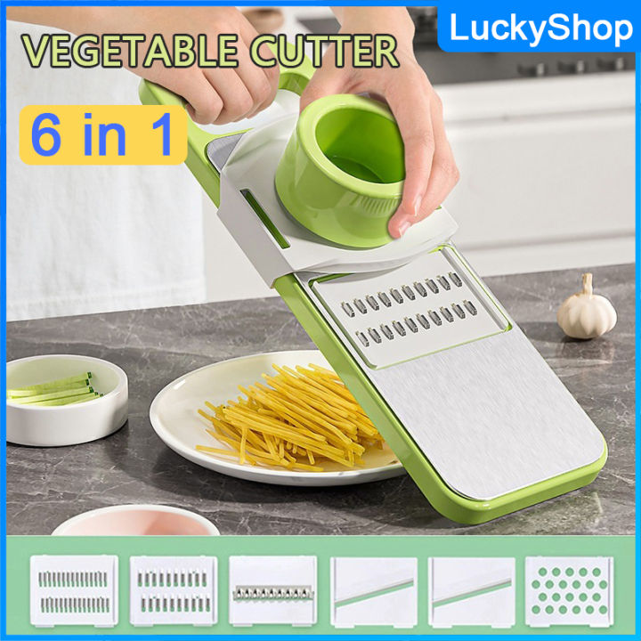 6 In 1 Vegetable Cutter Set Multi-purpose Stainless Food Fruit Grater ...