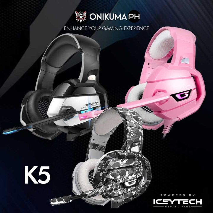 ONIKUMA K5 Gaming Headset with Microphone PC Gamer 3.5mm Stereo ...