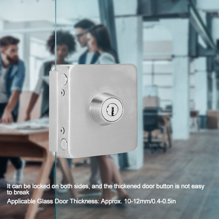 Asixxsix Square Glass Door Lock Stainless Iron No Drill Security Lock ...